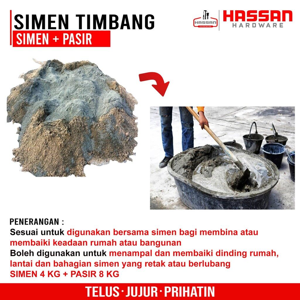 Set BAIKI ( SIMEN + PASIR ) | Simen Timbang ( SET 2 : SIMEN 4 KG ...