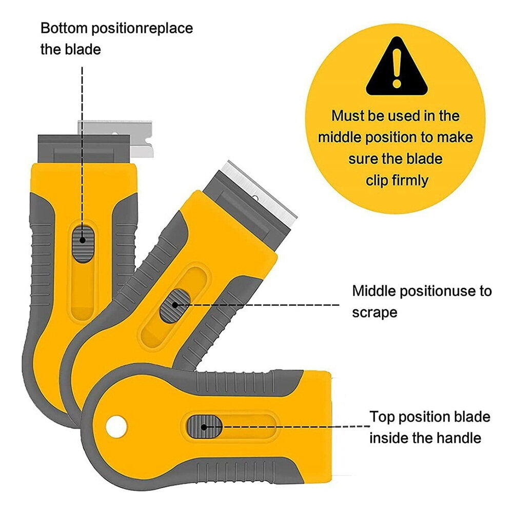 2 Pack Glass Cooktop Scraper with 10 Metal&Plastic Blades Car Decal ...