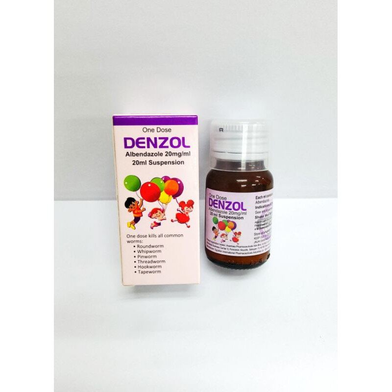 DENZOL ALBENDAZOLE SUSPENSION 20MG /20ML UBAT CACING KANAK KANAK | Lazada