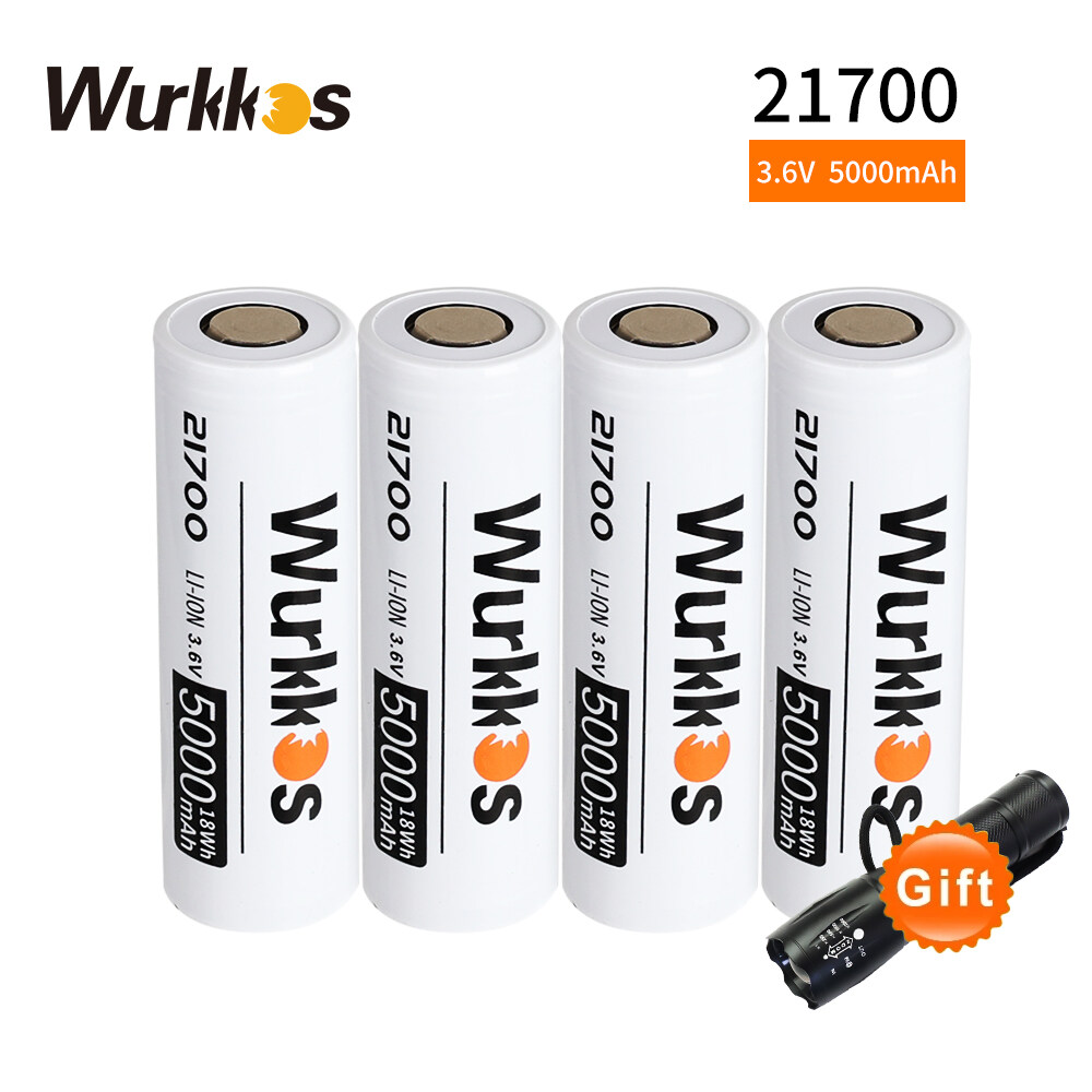 Wurkkos 3.7V 21700 Pin Có Thể Sạc Lại 5000MAh Điện Với Pin 21700 Với ...