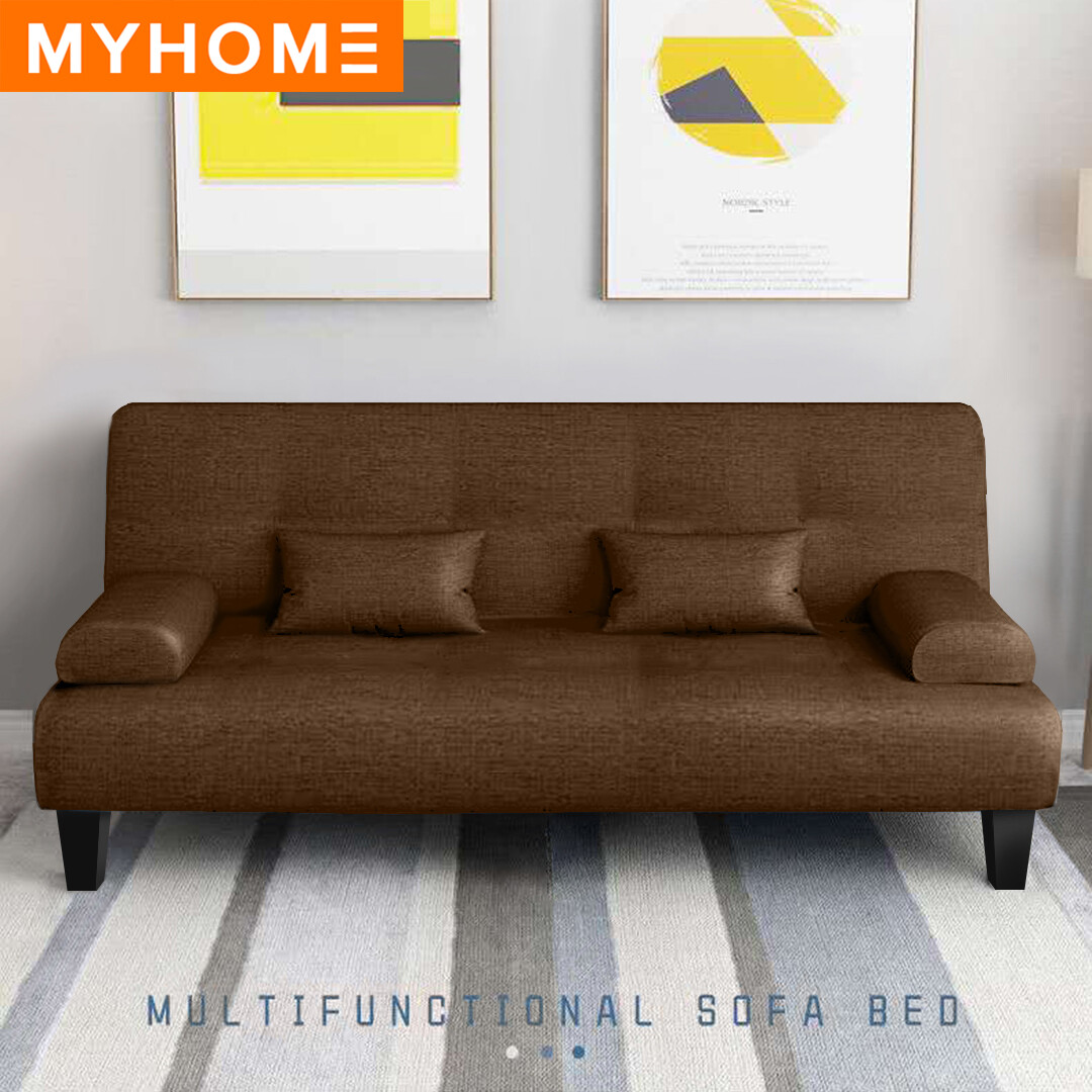 NETHOME: OZZIE 3/4 Seater Sofa with Pillow Sofa Bed Foldable / Canvas Sofa / 2 in 1 Sofa with 1 ...