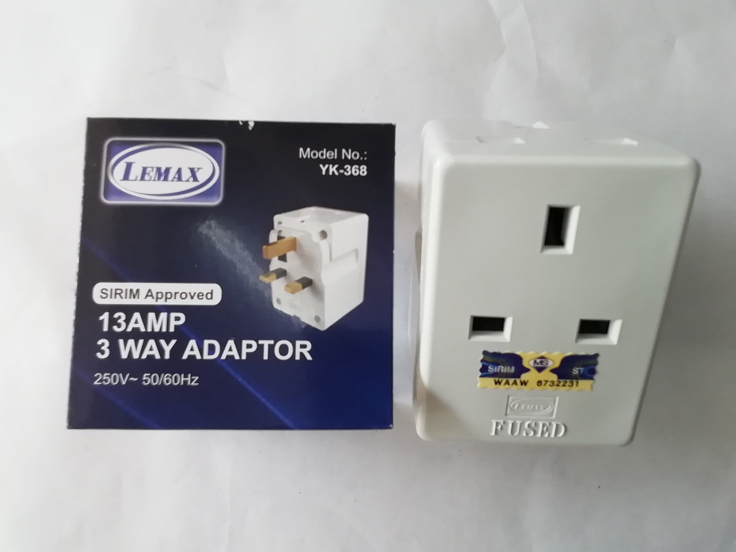LEMAX 3 Way Adaptor (SIRIM) 13A 3Way Adapter | Lazada