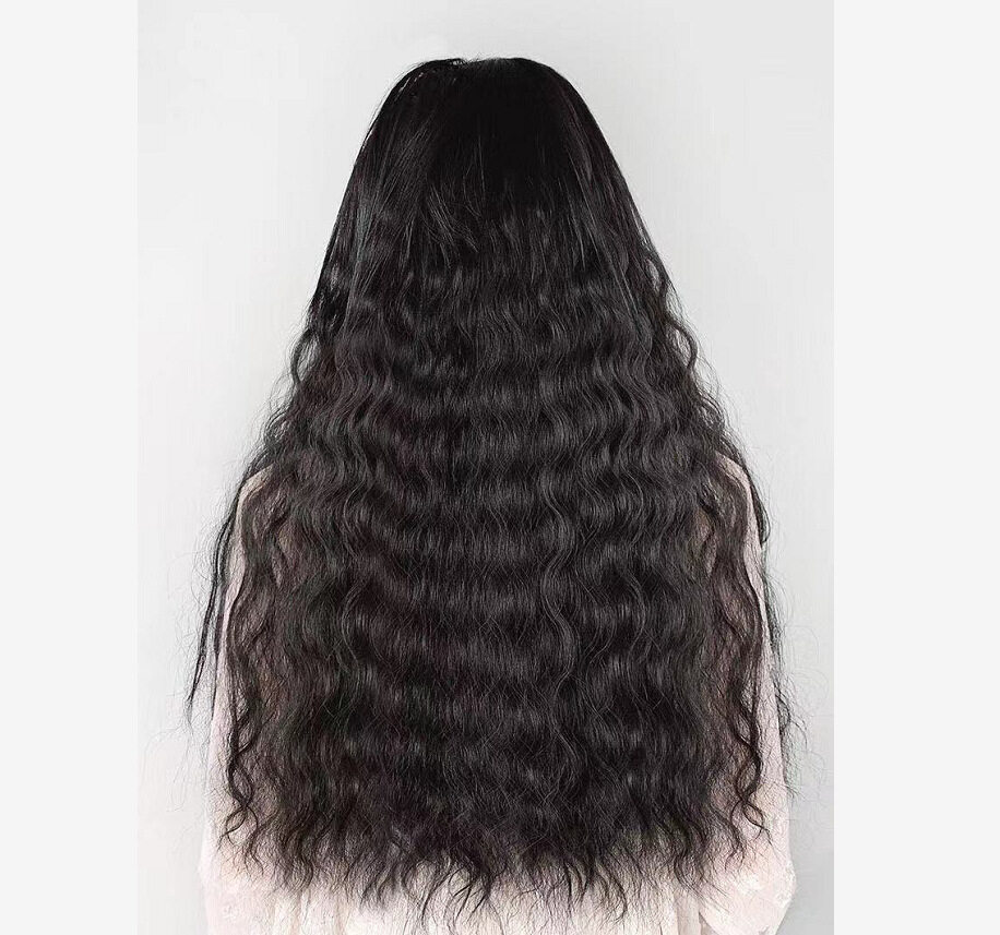 TSE Wig female long curly hair U-shaped big wave fluffy corn perm long ...