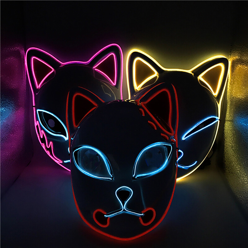 PINGZ Demon Slayer Kimetsu LED Mask Props Sabito Halloween Party Light ...
