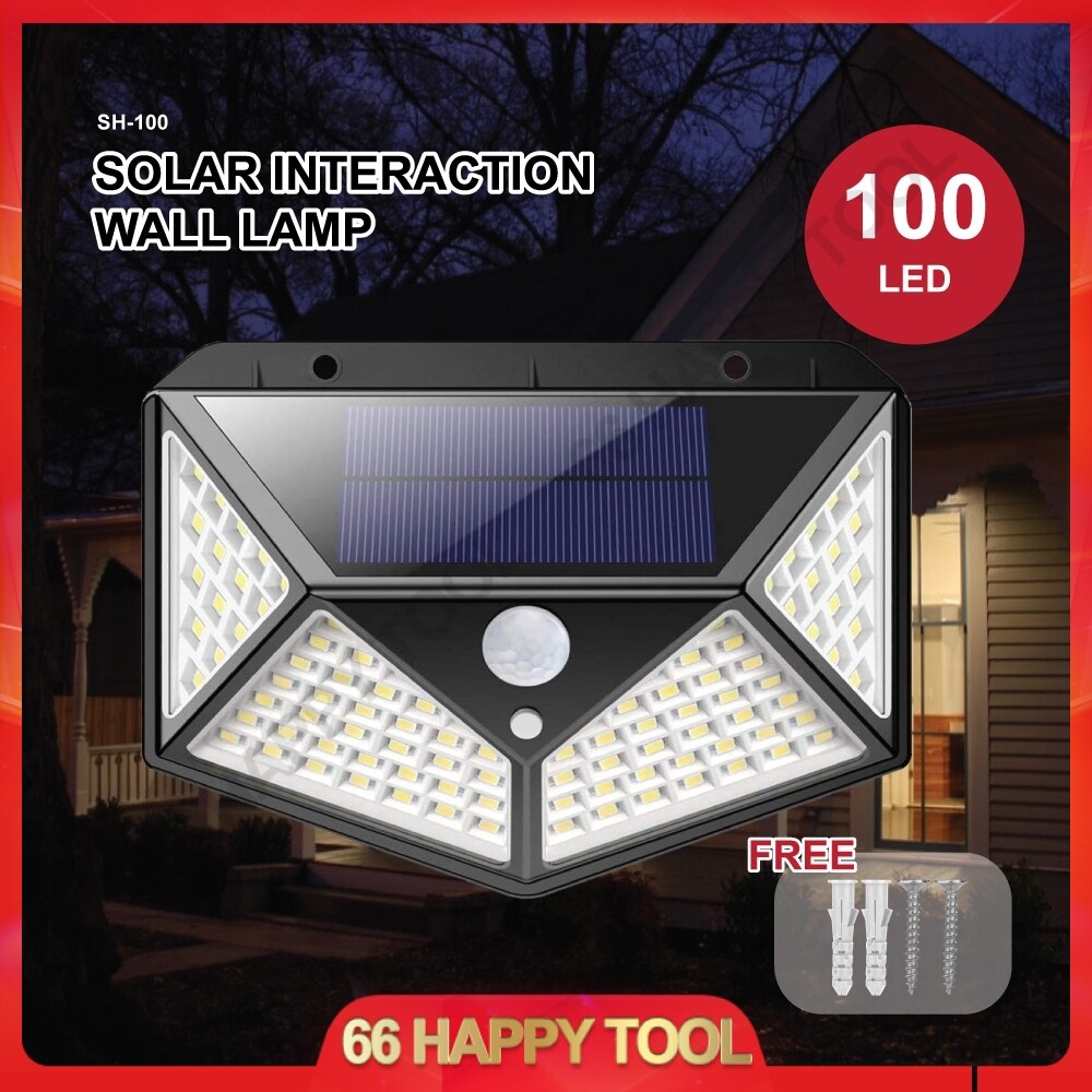 Solar Interaction Wall Lamp 100LED SH-100 Efficiency Wall Mount Outdoor Garden Motion Sensor ...