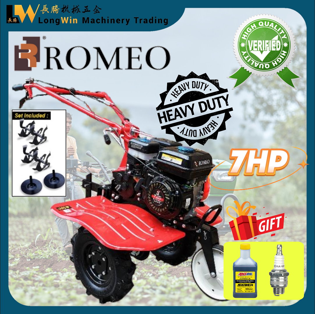 ROMEO RMT5858 Heavy Duty Petrol Engine Mini Tilling Machine 7.0HP Power ...
