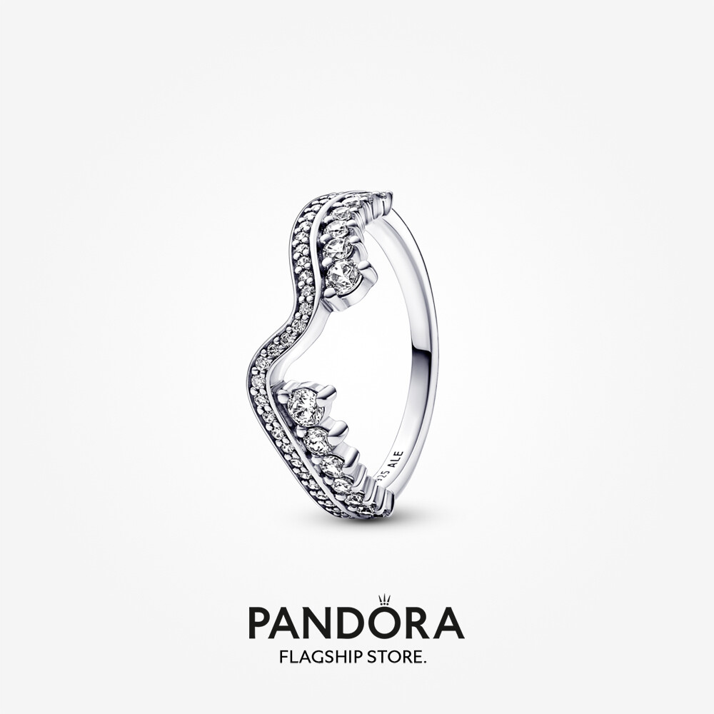 Pandora Sparkling Asymmetric Wave Ring | Lazada