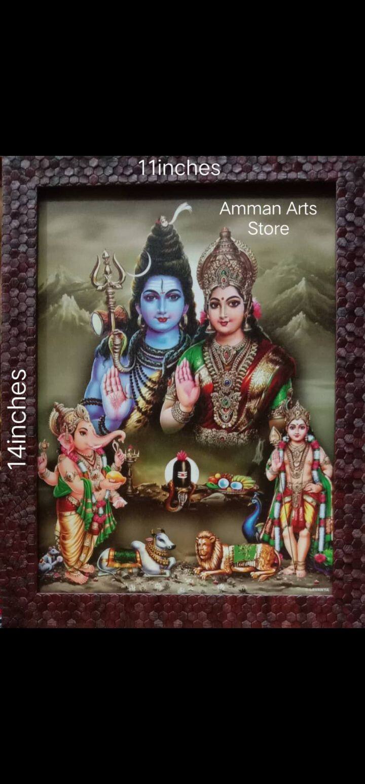 UV Laminated Lord Shiva & Parvathi with Fibre Frame | Lazada
