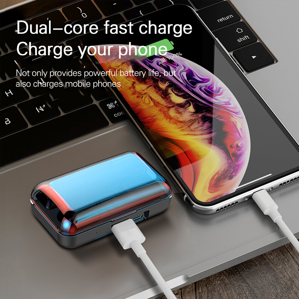 Habuy Mobile M20 TWS บลูทูธ 5.0 หูฟังสเตอริโอไร้สายหูฟังพร้อม 2000mAh ...