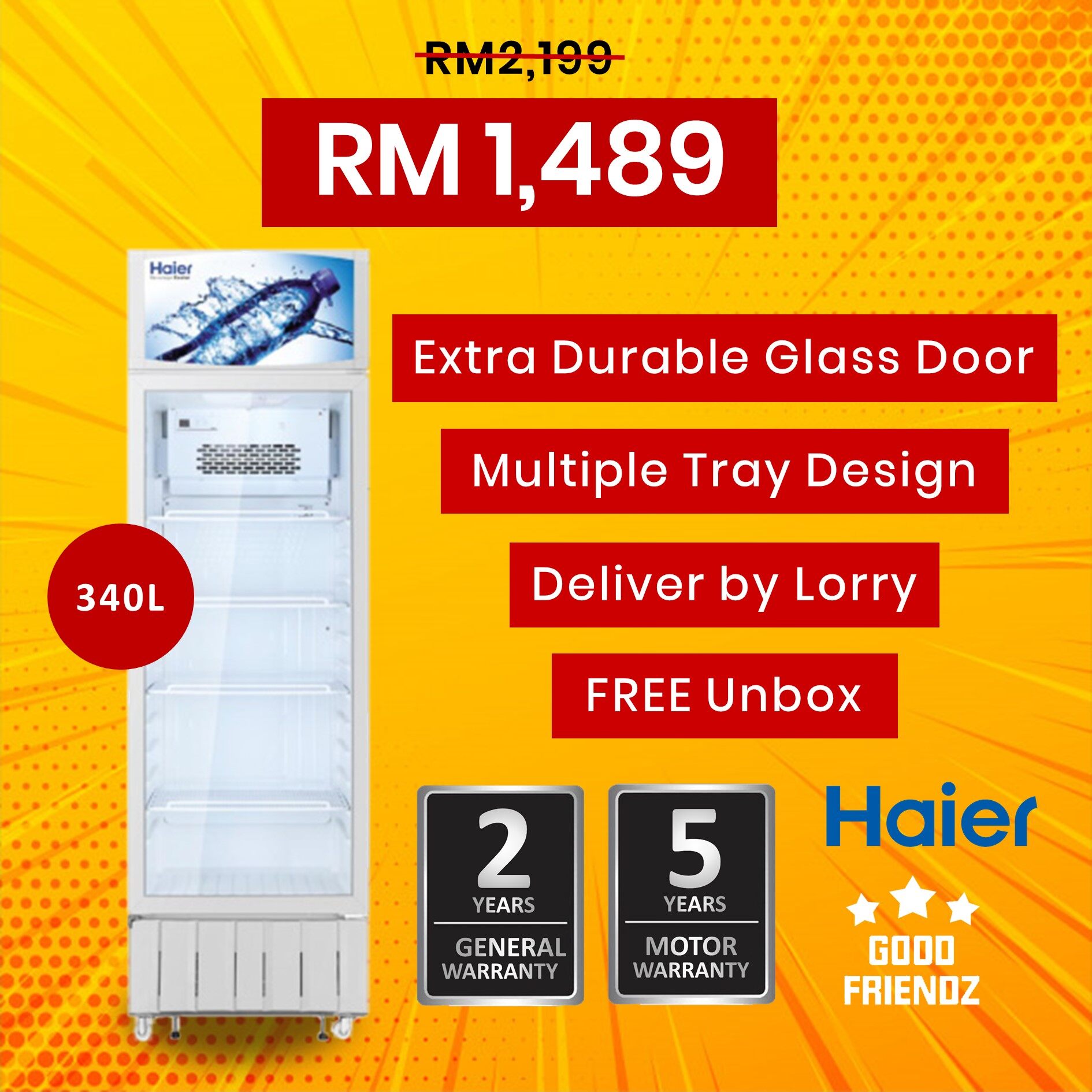 Haier (340L) Showcase Display Chiller SC-348 | Lazada