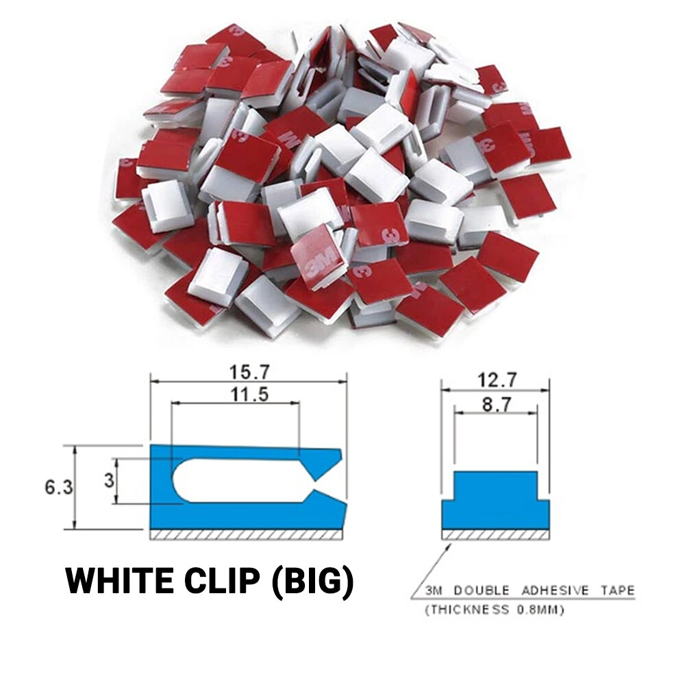 3M Self-Adhesive Car Cable Clamp Adhesive Cable Clips Clamps Plastic ...