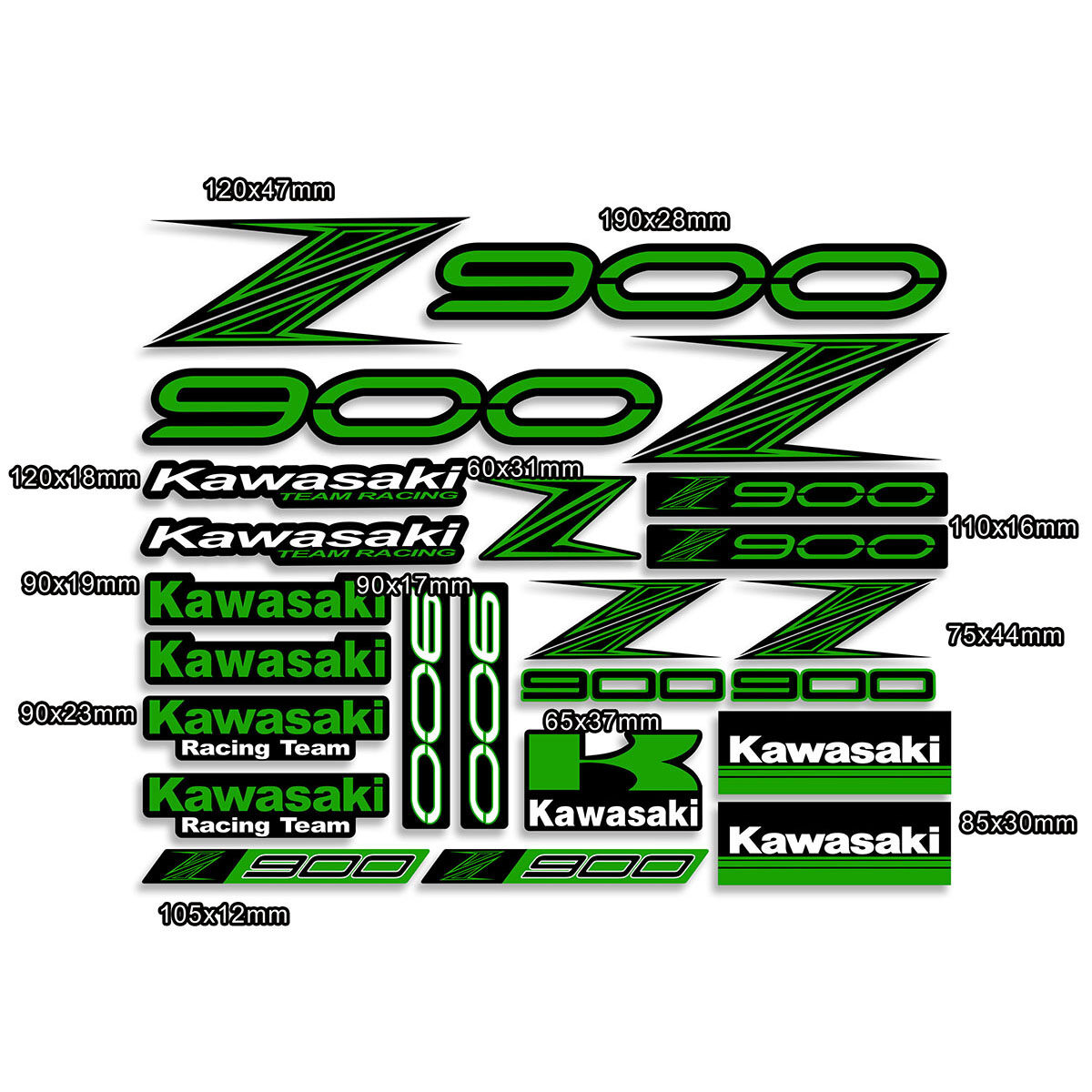 Waterproof Motorcycle Kawasaki Stickers Logo Tank Decals For Kawasaki ...