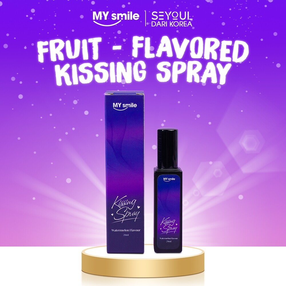 Fruit-flavored mouth freshening spray helps eliminate bad breath for ...