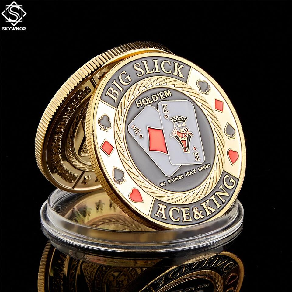 Gold Plated Coin The "Big Slick Ace&King" Casino Poker Chips Souvenir ...