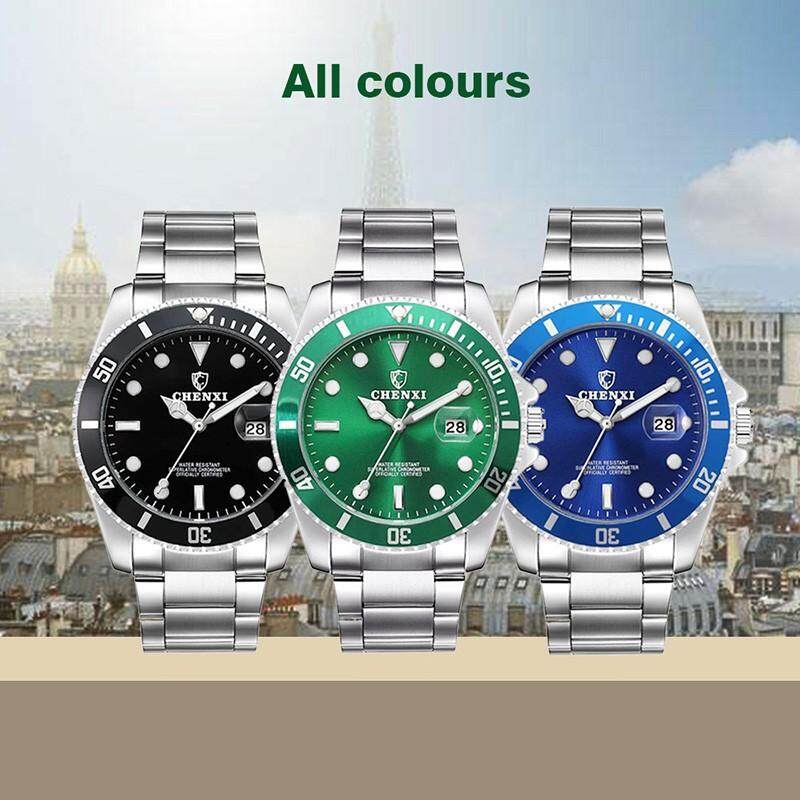 CHENXI 085 แฟชั่นนาฬิกาแบบทางการสำหรับนาฬิกาผู้หญิงสแตนเลส Luminous Pointer ปฏิทินกันน้ำควอตซ์ ...