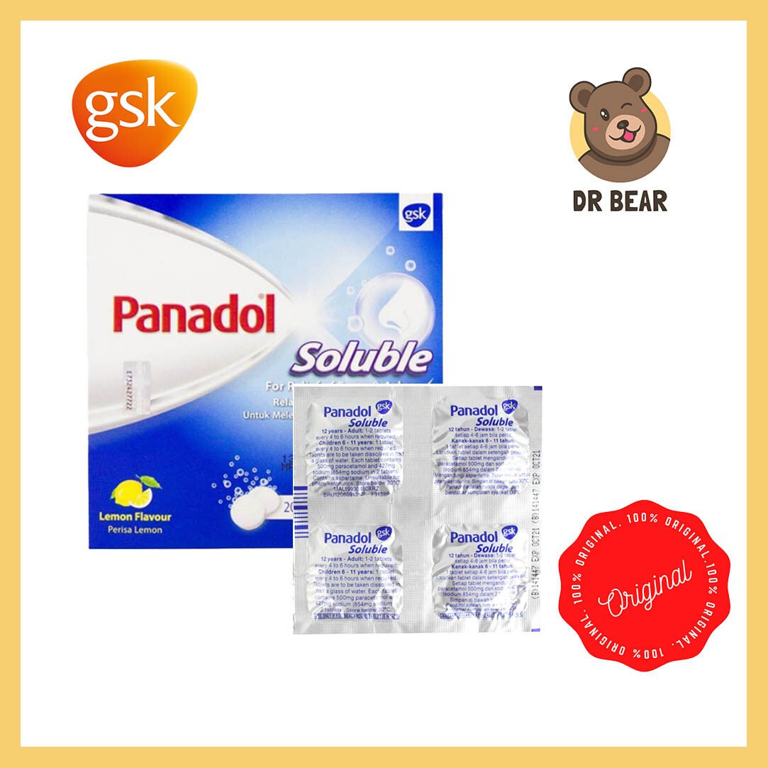 Panadol Soluble Effervescent (Lemon Flavour) 4 Tablets (1 Strip) | Lazada