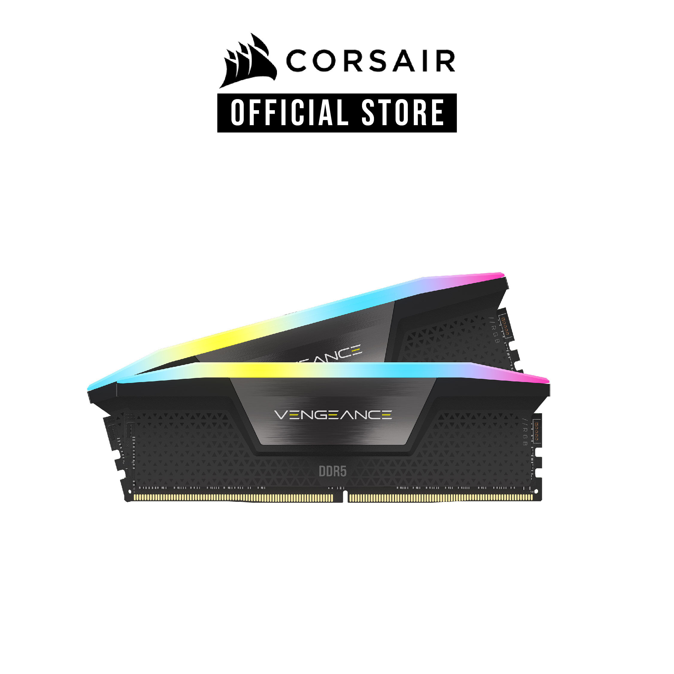 CORSAIR VENGEANCE RGB DDR5 32GB (2x16GB) 5200MHz C40 Desktop Memory - Black (CMH32GX5M2B5200C40 ...