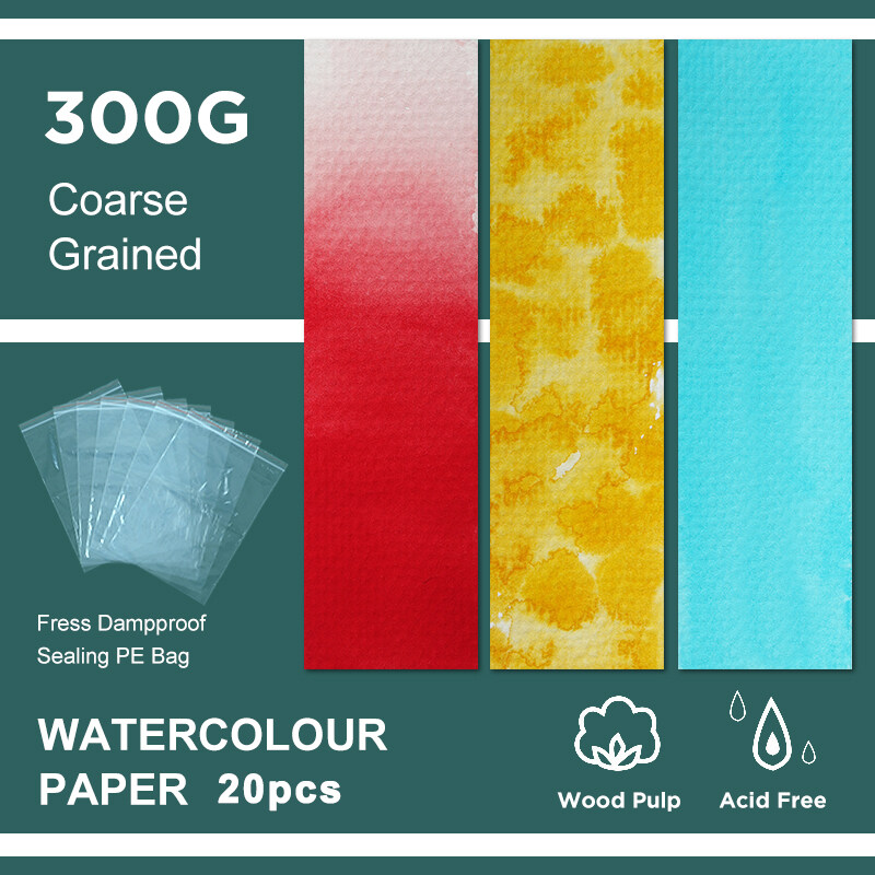 SeamiArt 20pcs 32K 16K Watercolor Drawing Paper 300gsm Hot Cold Pressed ...