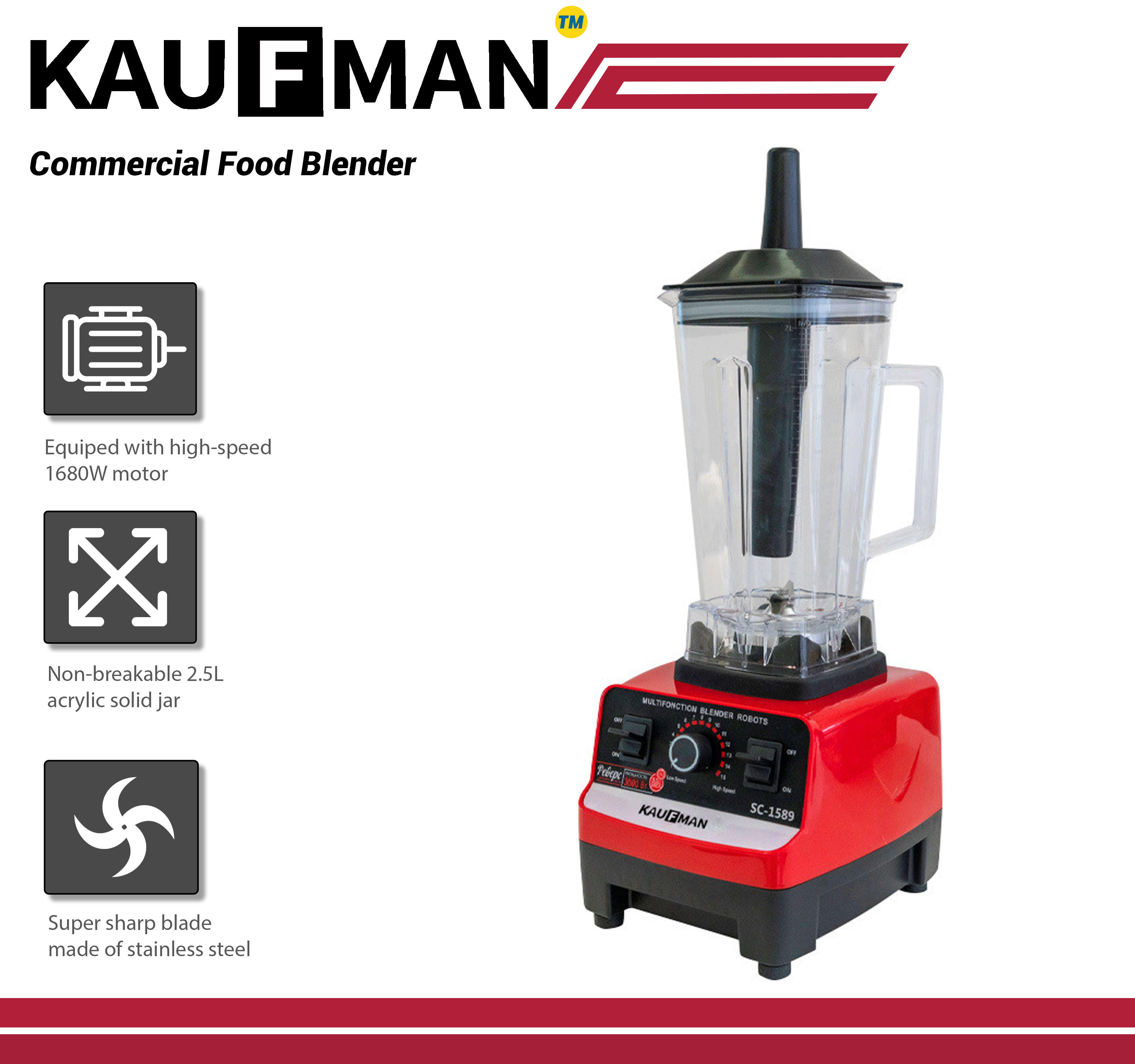 Heavy Duty 2L Blender Pengisar 2L Tugas Berat Mixer Juicer High Power ...