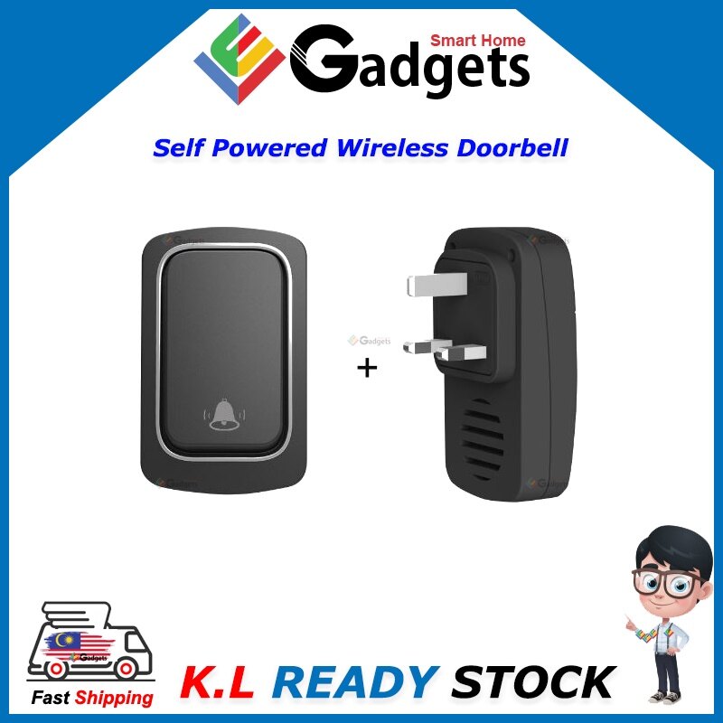 Wireless Self Powered Waterproof RF433 Doorbell Chime Alarm NO NEED ...