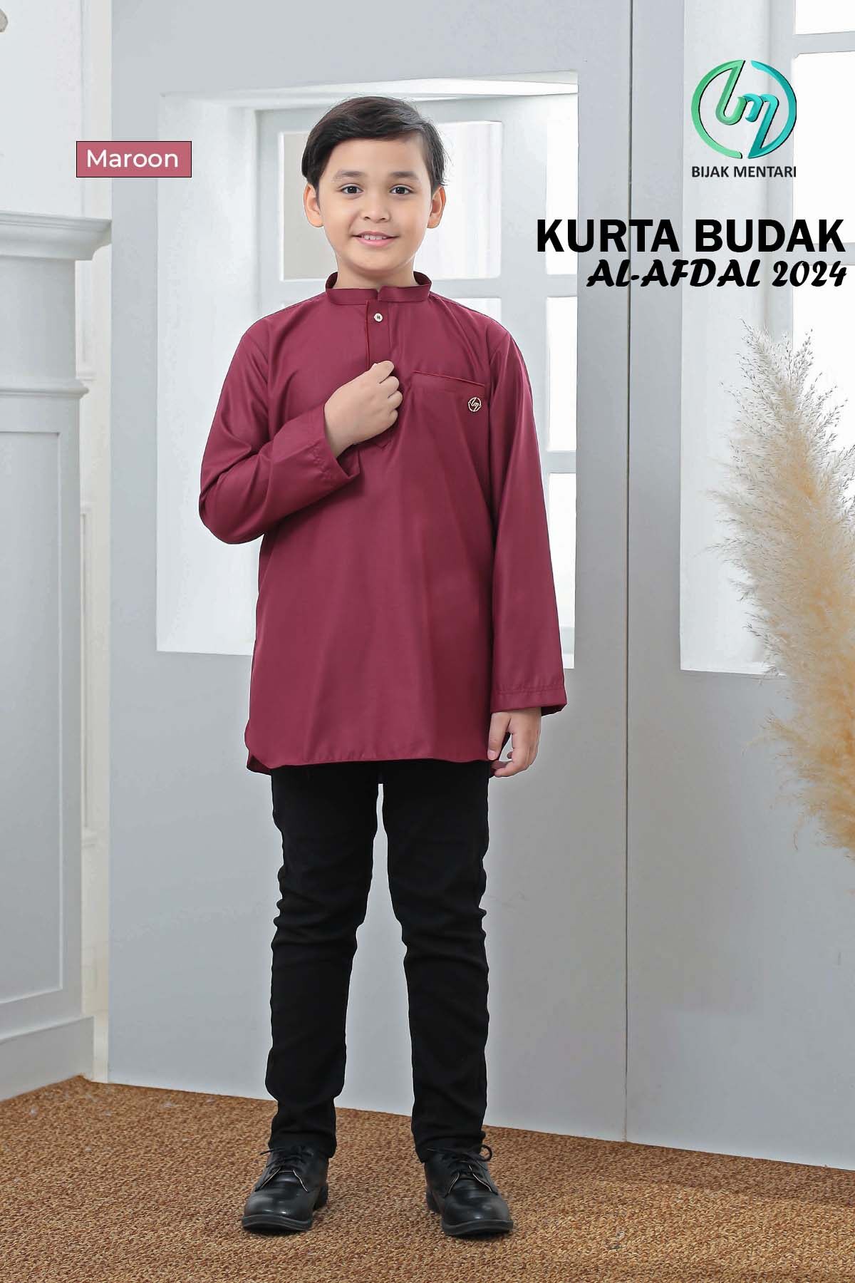 Kurta Budak Lengan Panjang AL-AFDAL 2024 Set B | Lazada