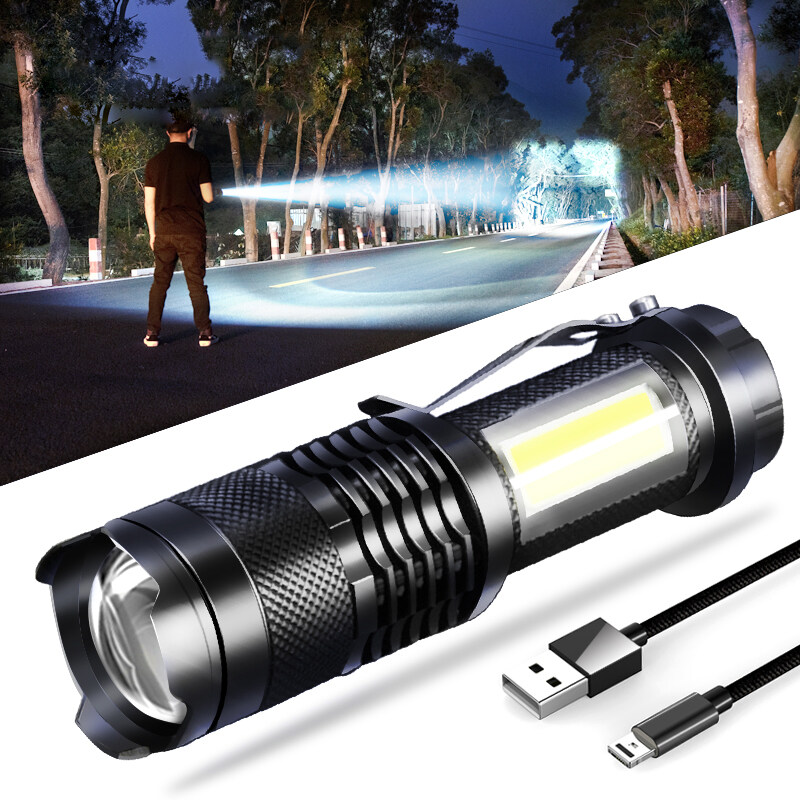 Touch Light LED Mini Aluminum Power Brightness Flashlight with Built-in ...