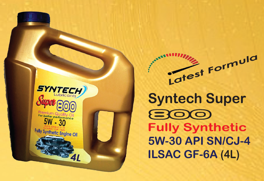 SYNTECH LUBRICANTS SUPER 800 5W-30 FULLY SYNTHETIC ENGINE OIL (4 Little ...