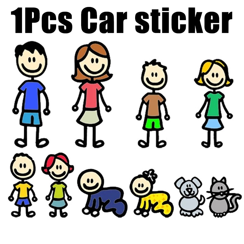 Mom Dad Boy Girl Family Car Stickers