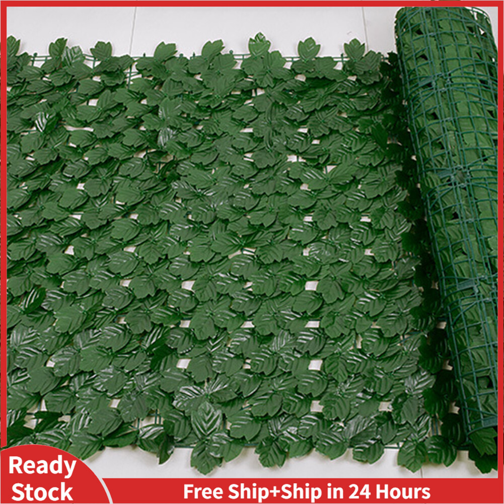 ประดิษฐ์ Hedge สีเขียวใบ Ivy กำบังรั้วผนังโรงงานหญ้าปลอมตกแต่งฉากหลัง ...