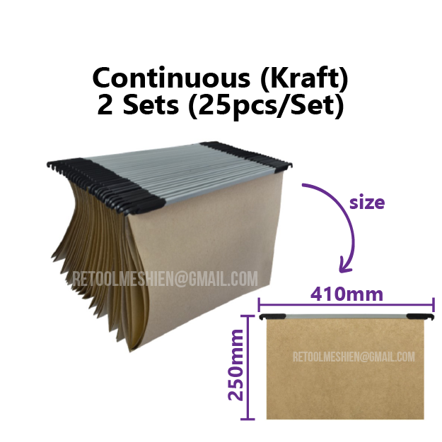 Individual/Continuous Filing Pocket Hanging File Folder (Kraft/PP Blue ...