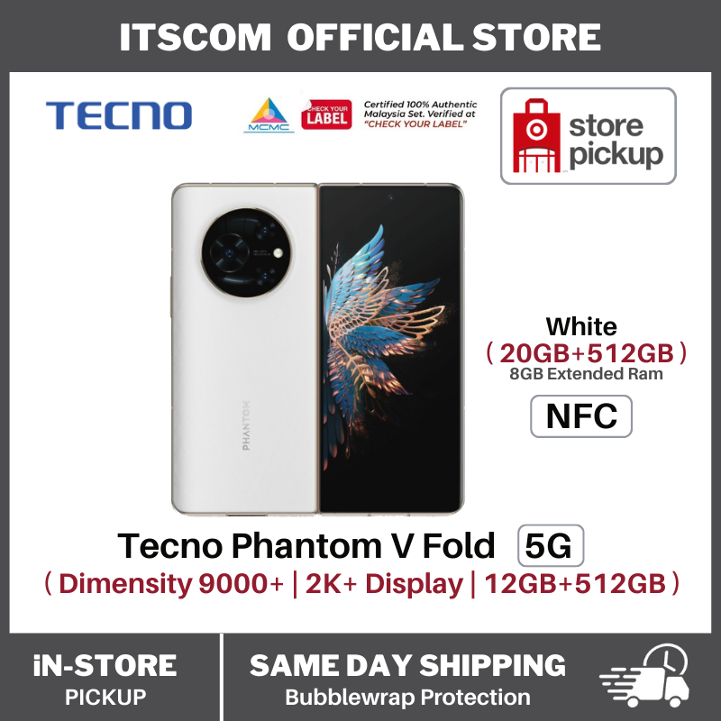 Tecno Phantom V Fold 5G Smartphone | 12GB + 512GB ROM | Foldable Dual 120Hz AMOLED | Mediatek ...
