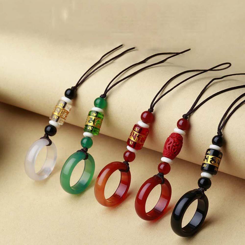 ZIAAN ถักเปียมือข้อมือพวงกุญแจอุปกรณ์เสริมโทรศัพท์มือถือแขวนเชือกสาย ...