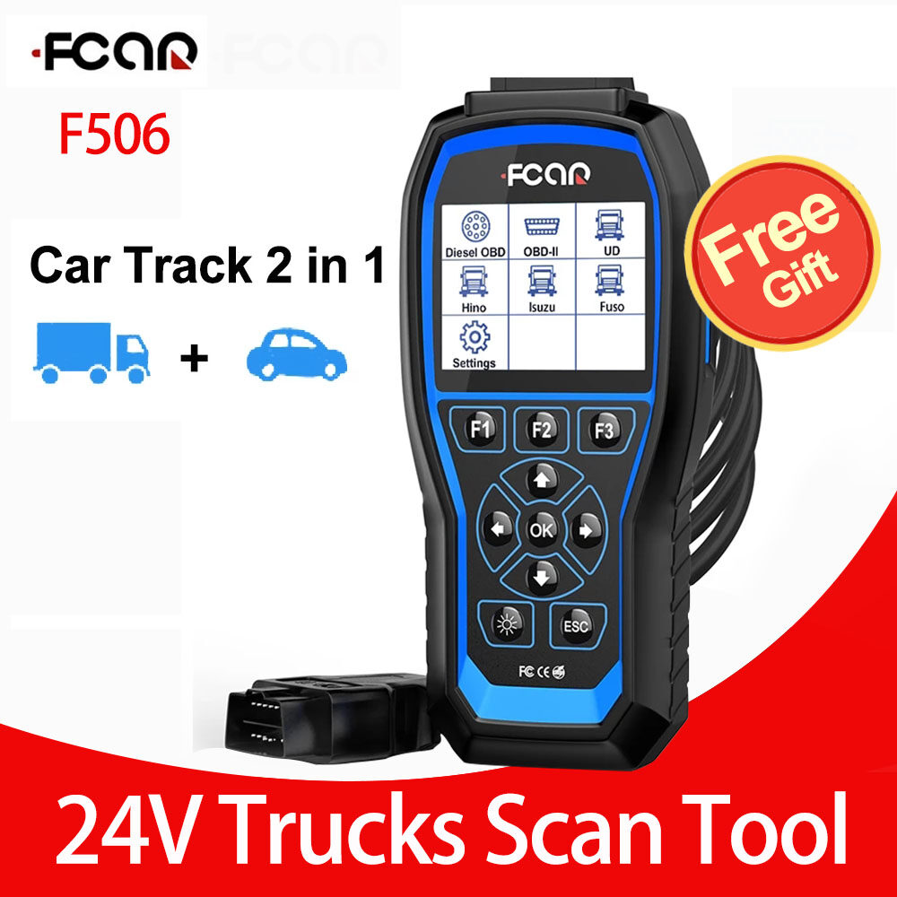 (special sale F506）Fcar F506 Pro 24V Diesel OBD HOBD HD 2in1 OBD2 ...