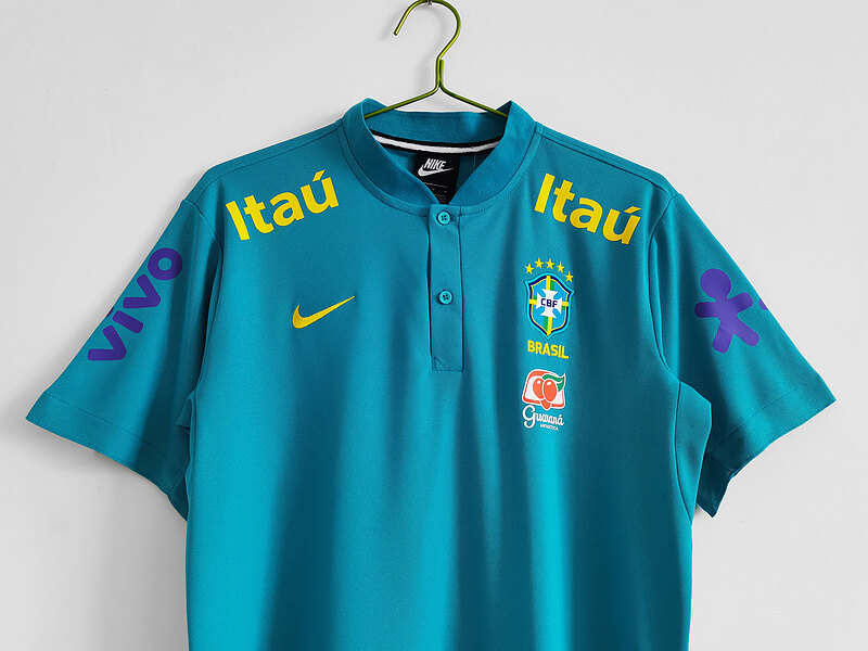 Most Popular 2021 Brazil Polo Top Football Jersey Soccer Shirt 056 ...