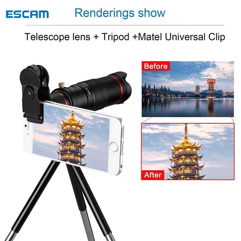 ESCAM HD 4 พัน 22xซูมโทรศัพท์กล้องโทรทรรศน์เลนส์คลิปผู้ถือภายนอกมาร์ท ...