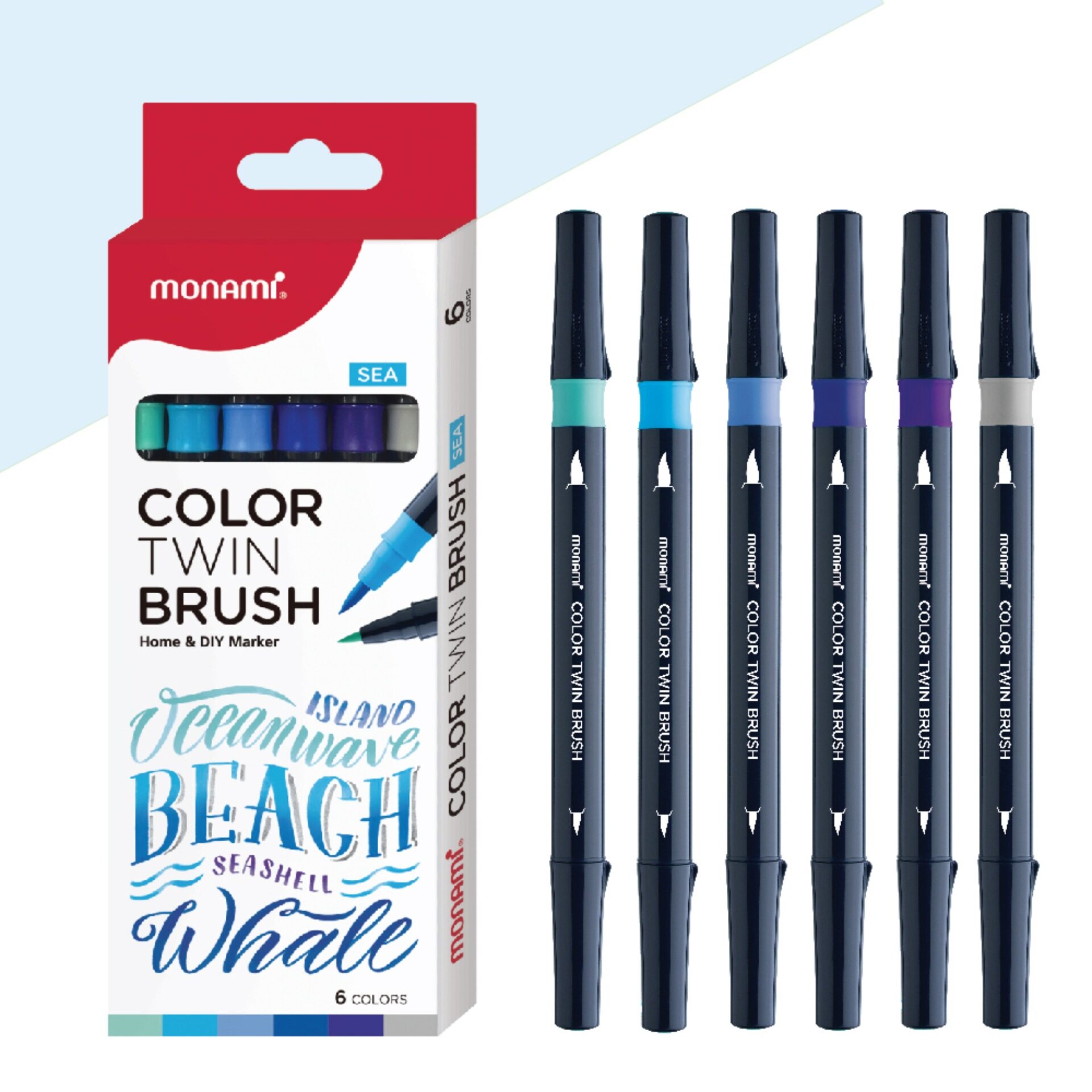 Monami Color Twin Brush Sea Set of 6 | Lazada