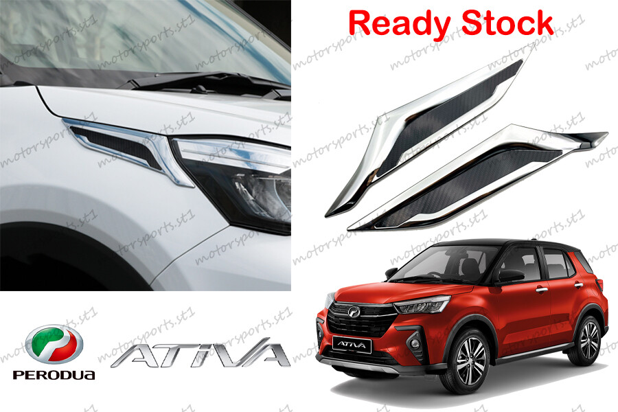 [Ready Stock]Perodua Ativa Front Headlamp Garnish Chrome with Carbon ...