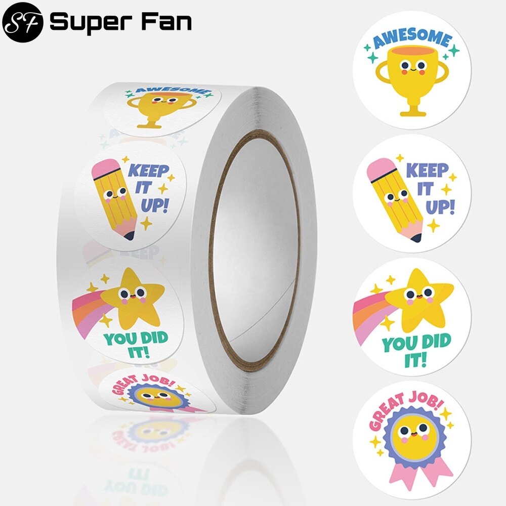 (Super Fan) 500pcs Reward Stickers for Children Creative School Teacher ...