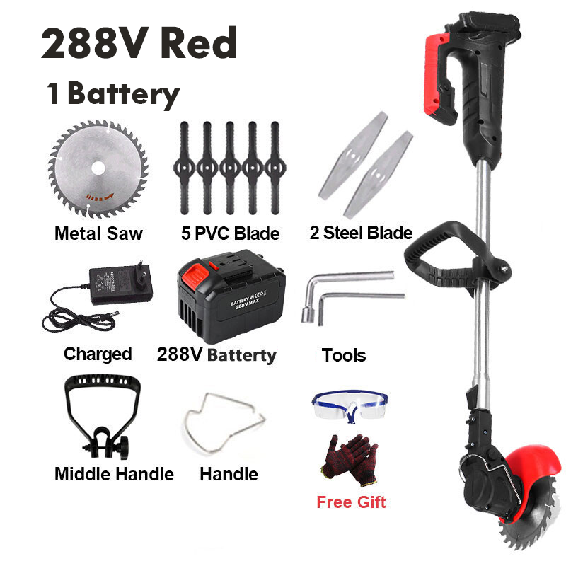 288V Lawn Mower Mesin Rumput 1 Set Grass Cutter Household Electric ...