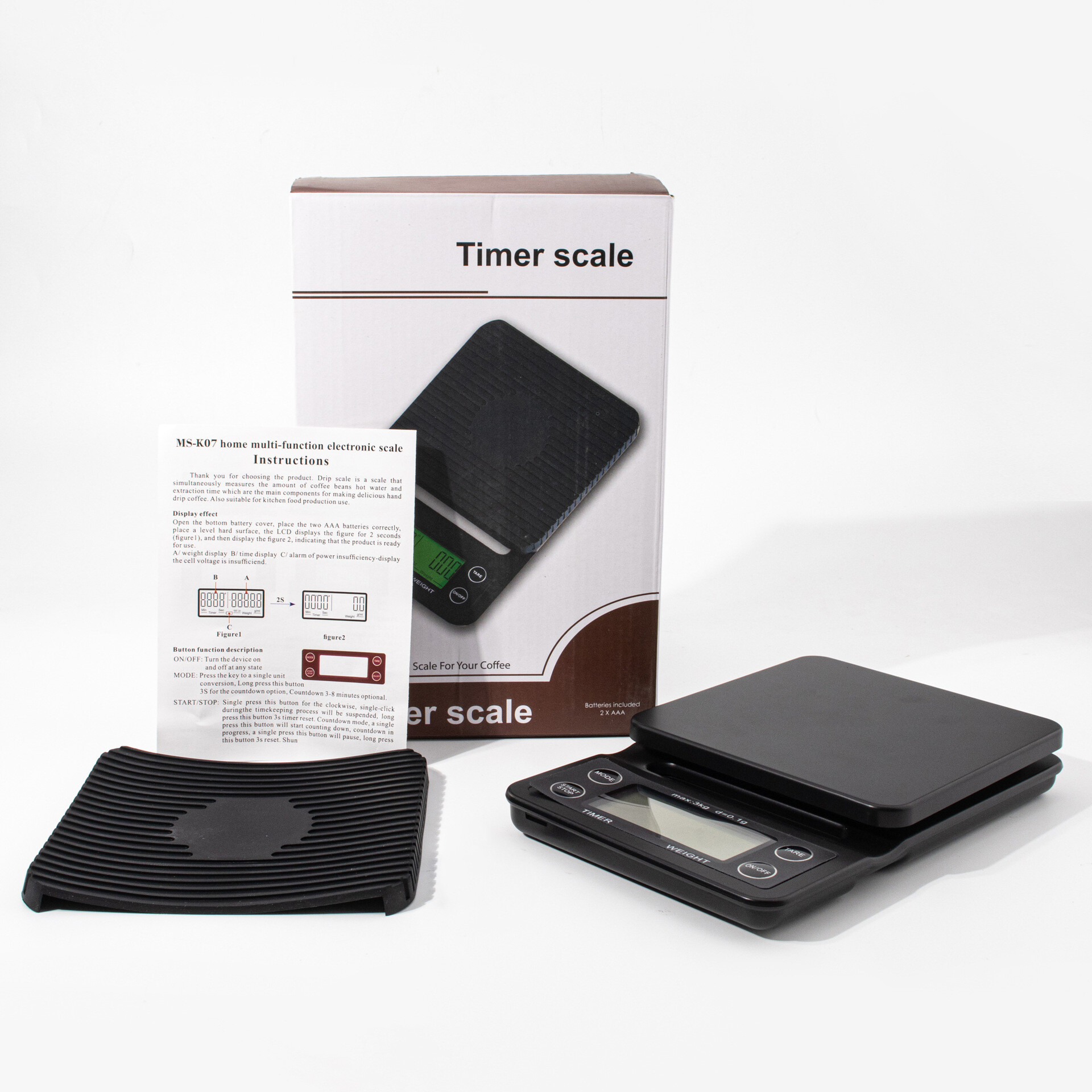 Recharging Coffee Scale with Timer 3kg/0.1g High Precision Pour Over ...