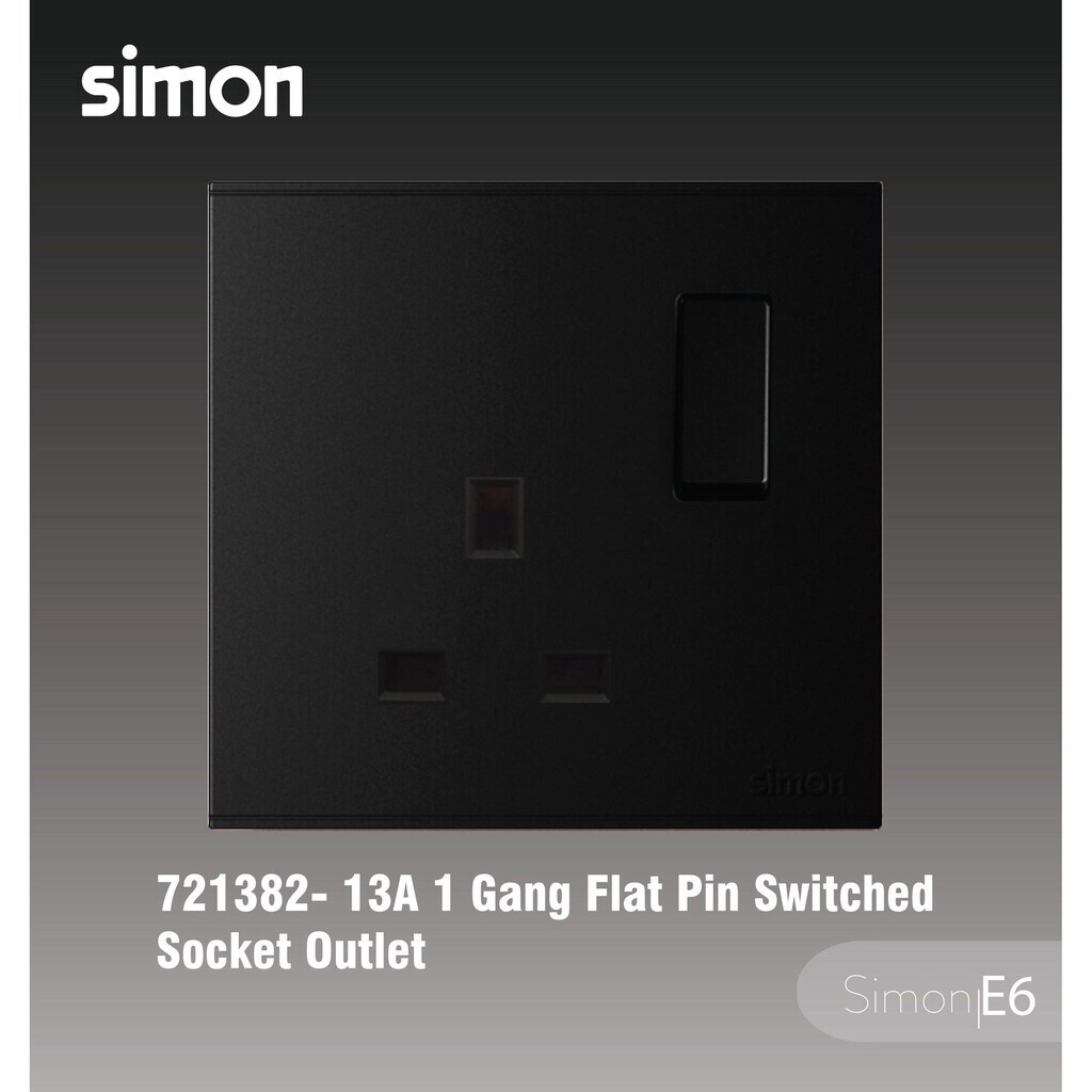 Simon E6 Series Switch / Switches & Socket Outlet BLACK COLOR , SIRIM ...