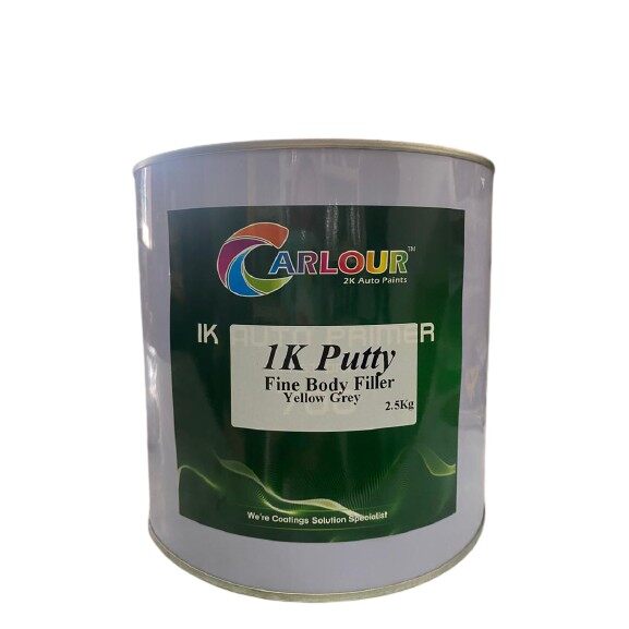 1K Putty Fine Body Filler Cement Simen halus YELLOW GREY CARLOUR 2.5kg ...