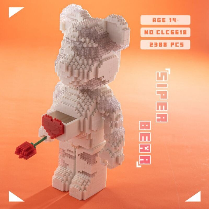 LED Bearbrick Lego Building Block Micro Bricks Assembled Particles DIY ...