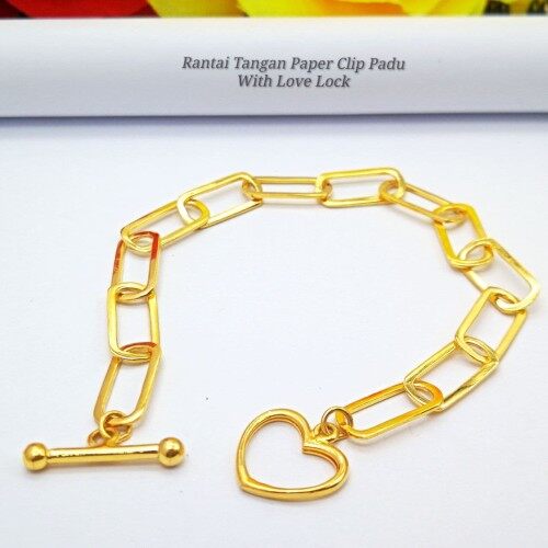 RANTAI TANGAN PAPER CLIP EMAS 916 TULEN | Lazada