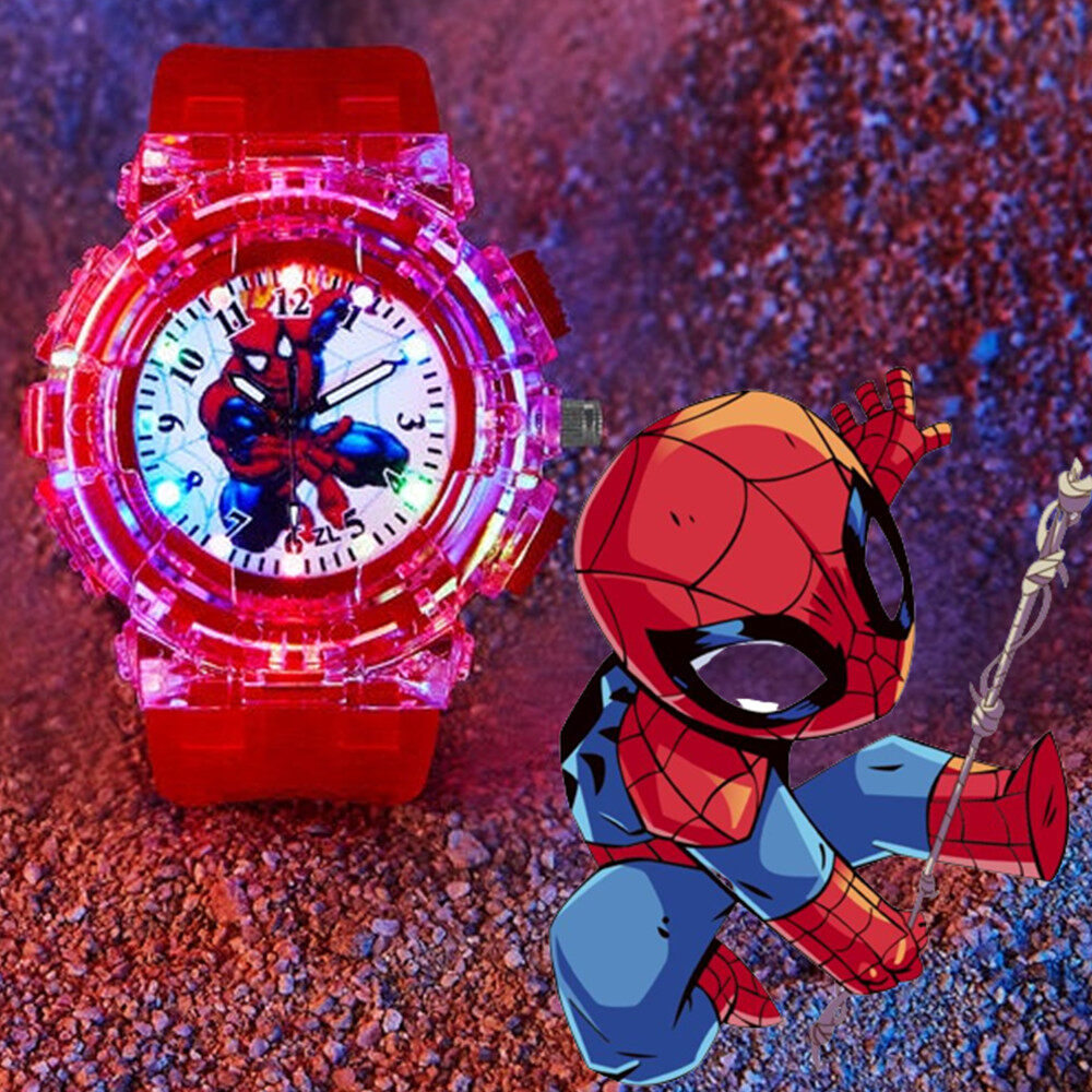 Akula Store Kids Spider Man Watches Flash Luminous Cartoon Children ...