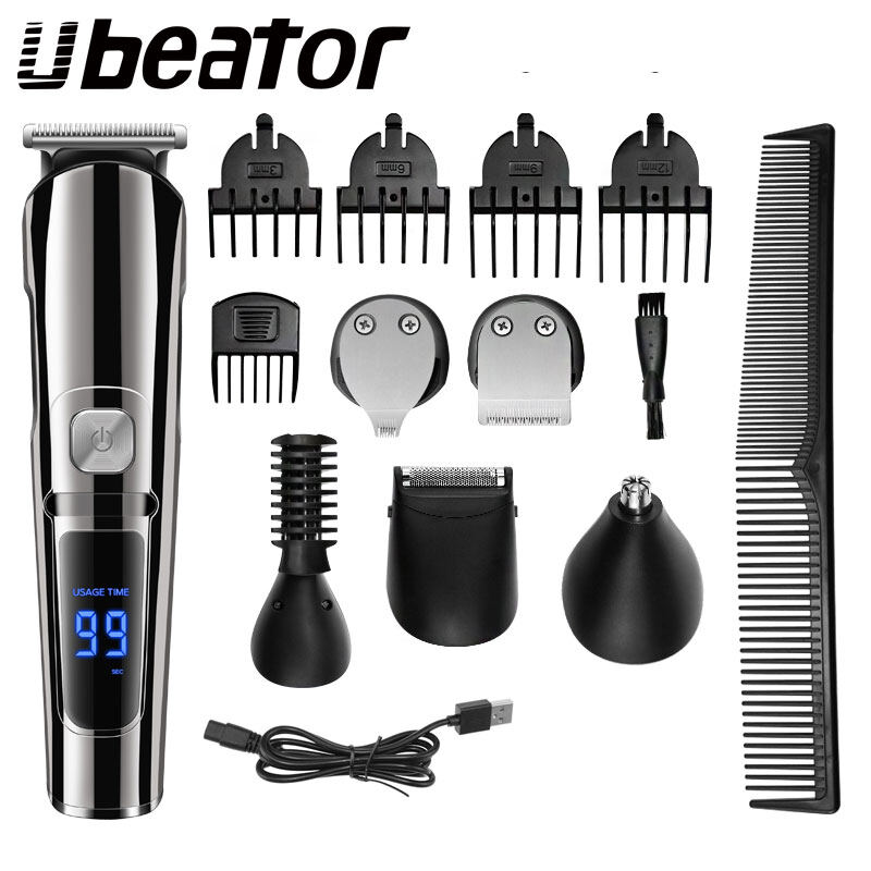 6in1ผม T Rimmer ปัตตาเลี่ยนผมโกนหนวดจมูกกรูมมิ่ง Groomers ผมผู้ชายจัด ...