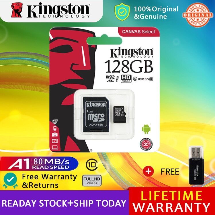 ต้นฉบับ + พร้อมสต็อก + COD????Kingston Micro SD Card Class 10 Memory Card U1 Fast Speed Original ...