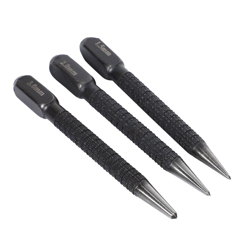 3pcs High-carbon Steel Center Punch Set 10cm Non Slip Center Punch For ...