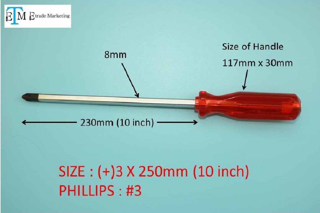 JUPITER SLOTTED & PHILLIPS SCREWDRIVER 4 inch ~ 12 inch / PEMUTAR SKRU ...