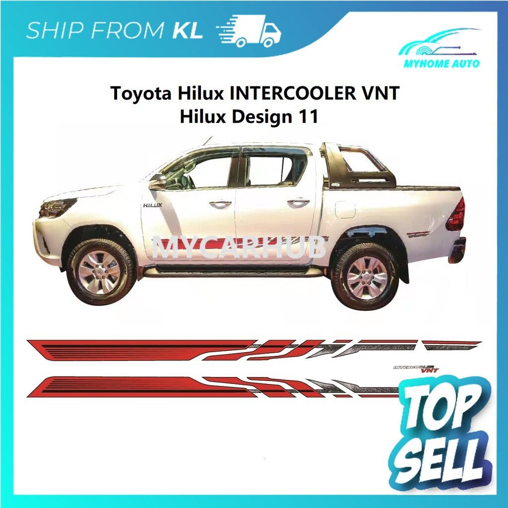 Toyota Hilux Sticker Body Car Side Vinyl Decal Kereta INTERCOOLER VNT ...